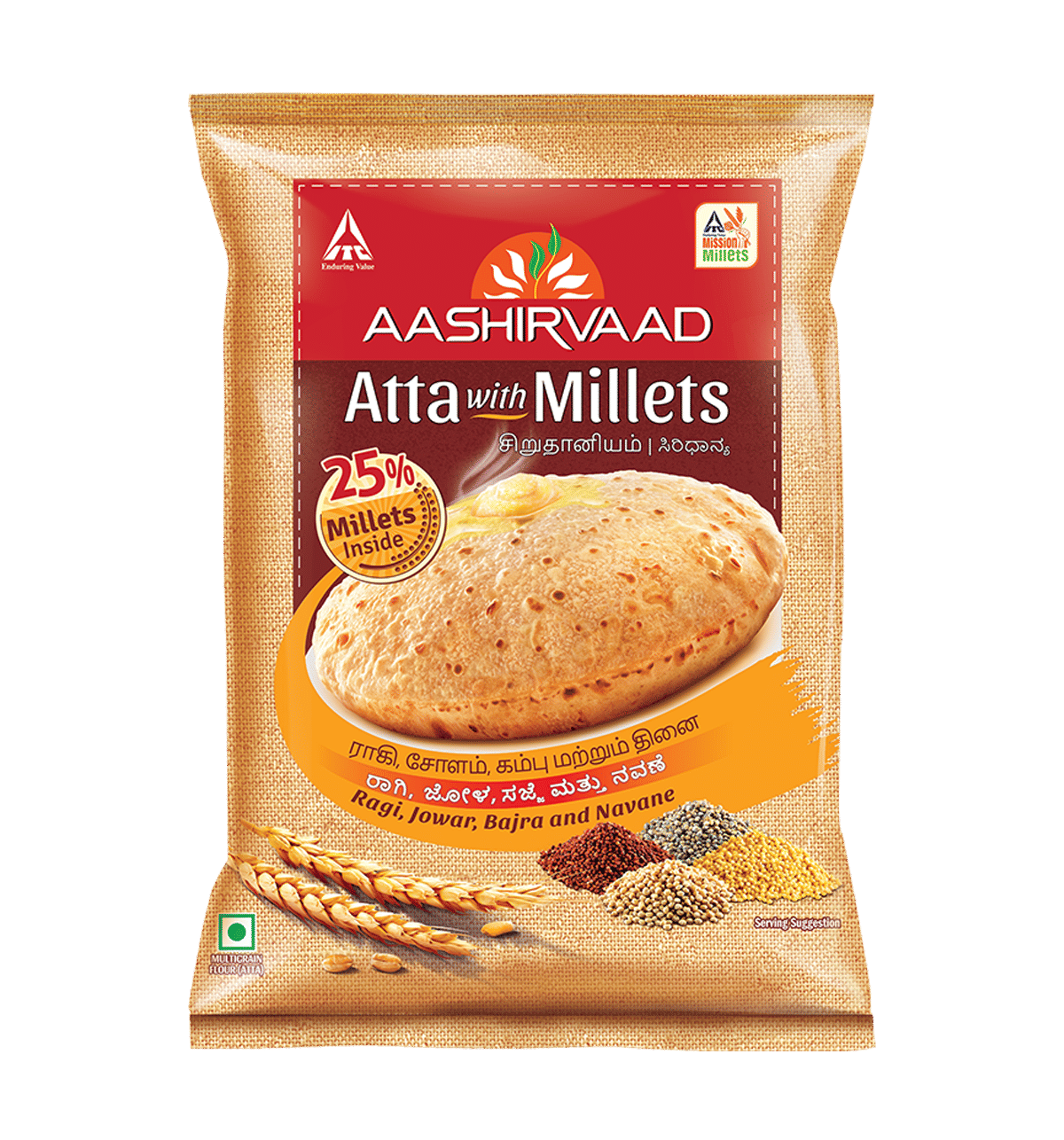 Buy Aashirvaad Aashirvaad Atta With Millets 5 kg Online At Rs. 384 ...