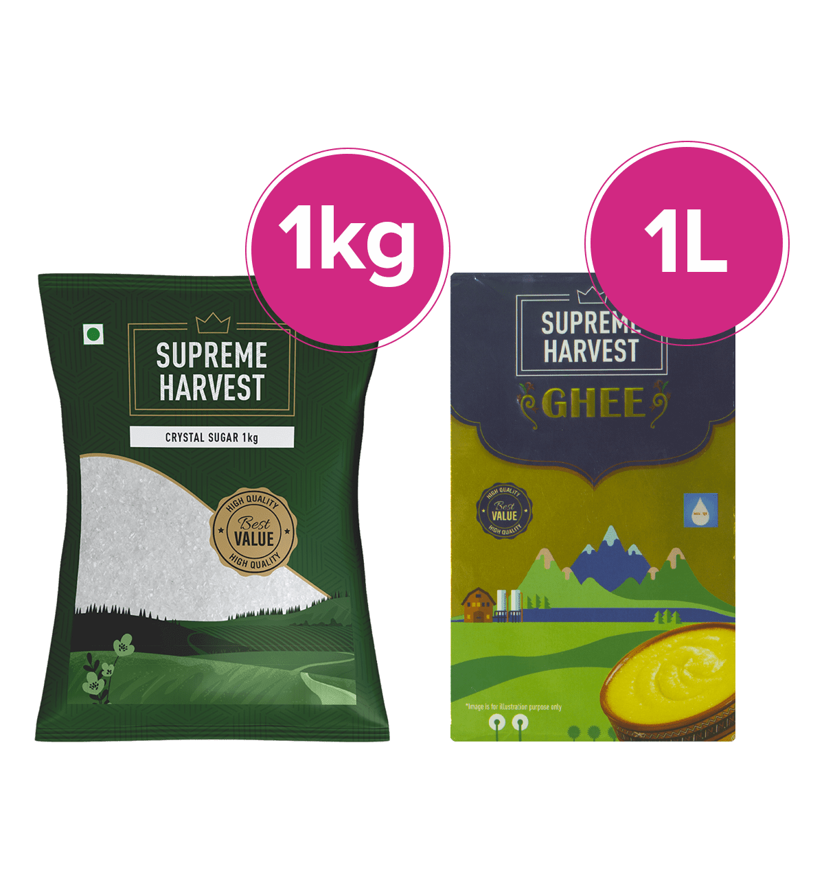 Buy Supreme Harvest Supreme Harvest Cow Ghee & Crystal Sugar Value Pack ...
