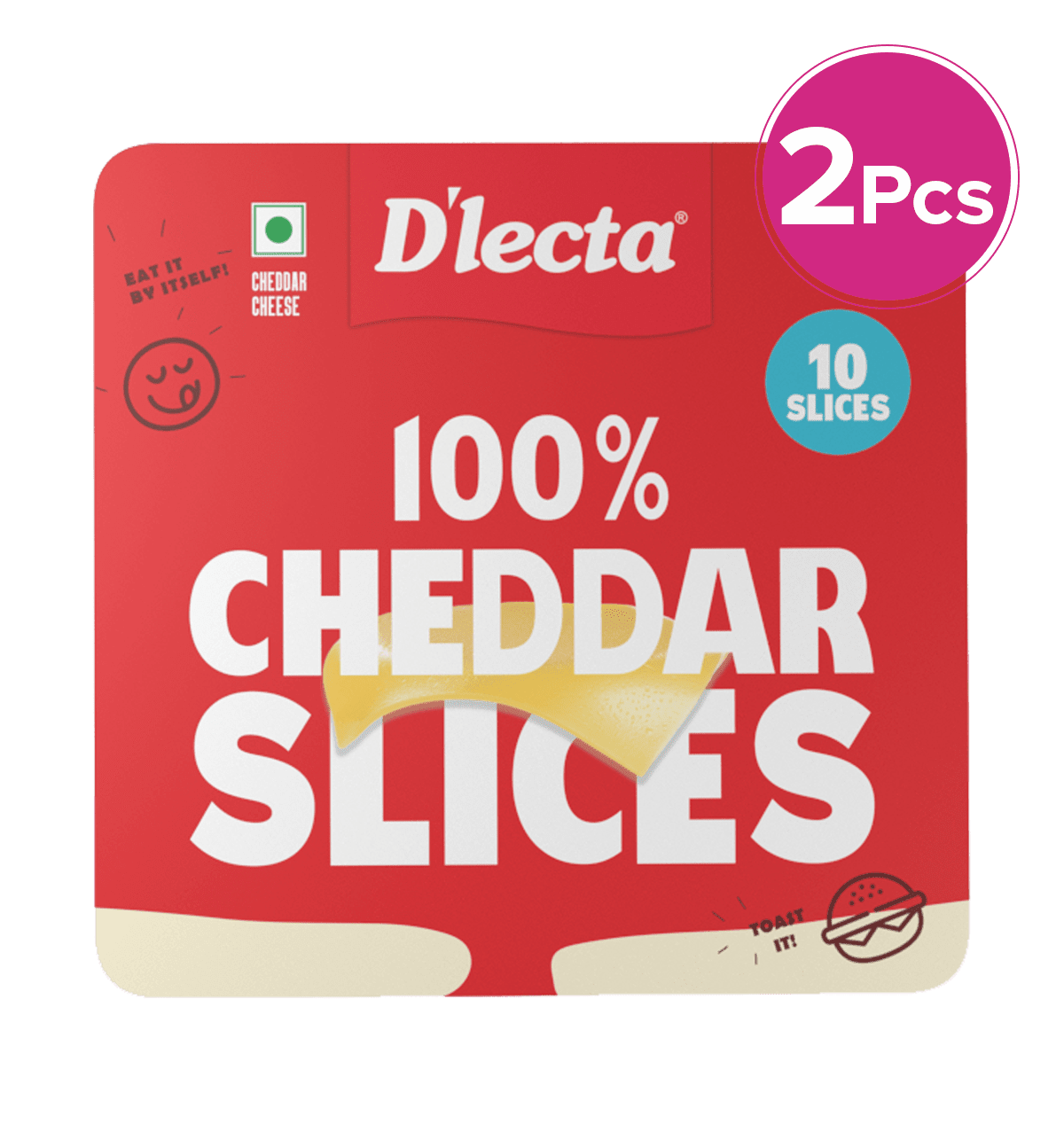 Buy D'lecta D'lecta Natural Cheddar Cheese Slices 2 pieces Online At Rs ...