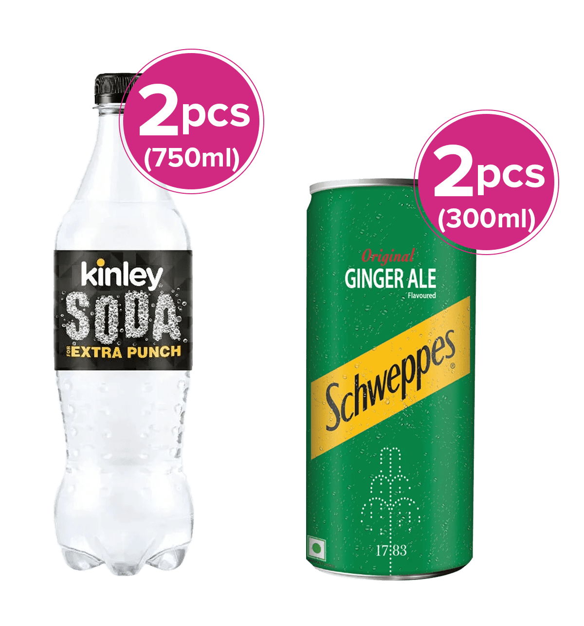 Buy Kinley Soda & Schweppes Ginger Ale Soda Combo 1 combo Online At Rs ...