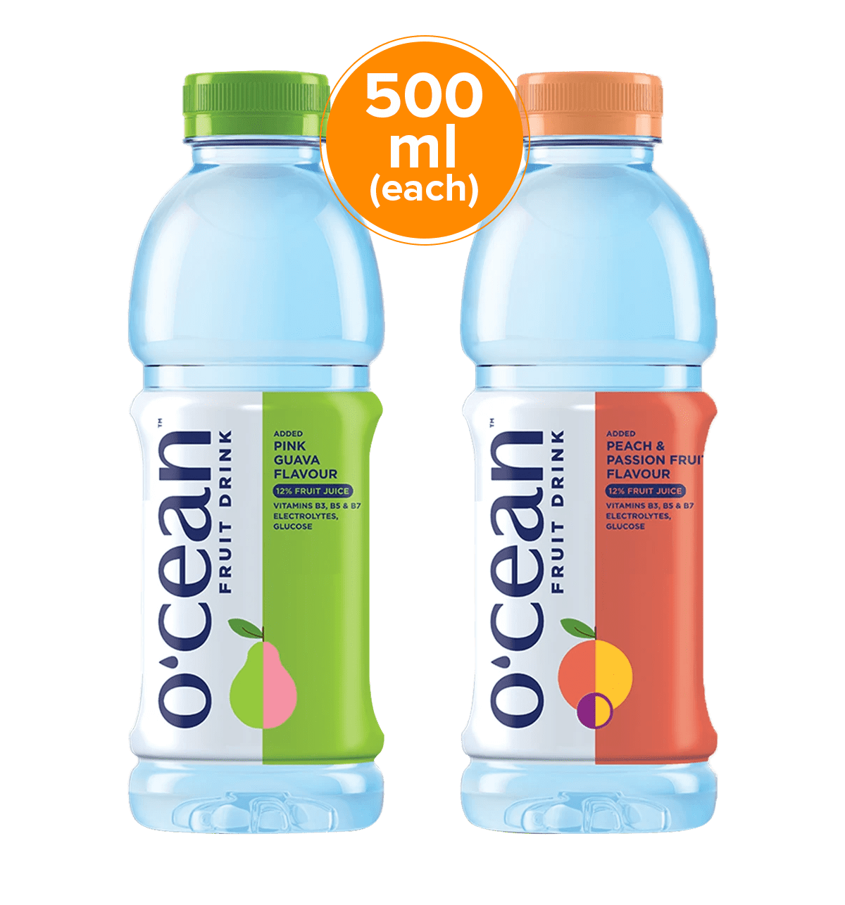 Buy O'Cean Ocean Fruit Water Pink Guava & Ocean Fruit Water With Peach ...
