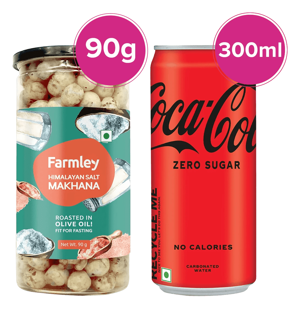 Buy Farmley Farmley Roasted & Salted Makhana & Coca-Cola Zero Sugar ...