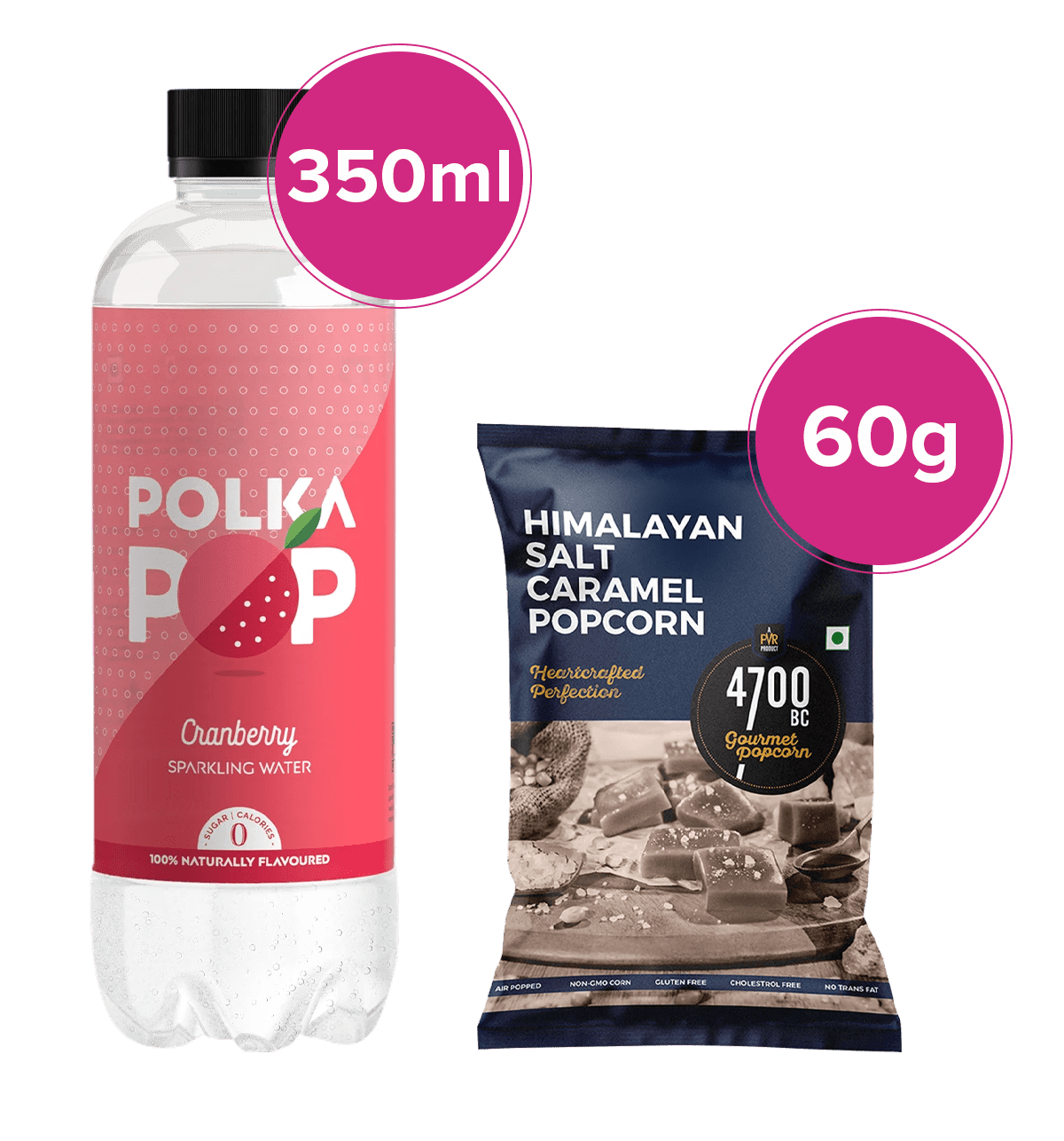 Buy Polka Pop Cranberry Water & 4700BC Himalayan Salt Caramel Popcorn ...