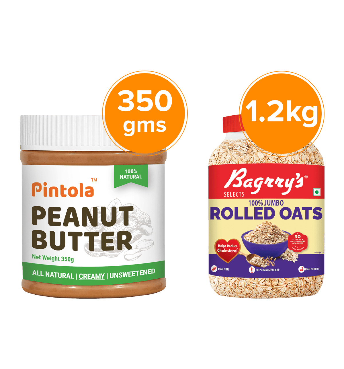 Buy Pintola Pintola All Natural Peanut Butter Creamy & Bagrrys 100% ...