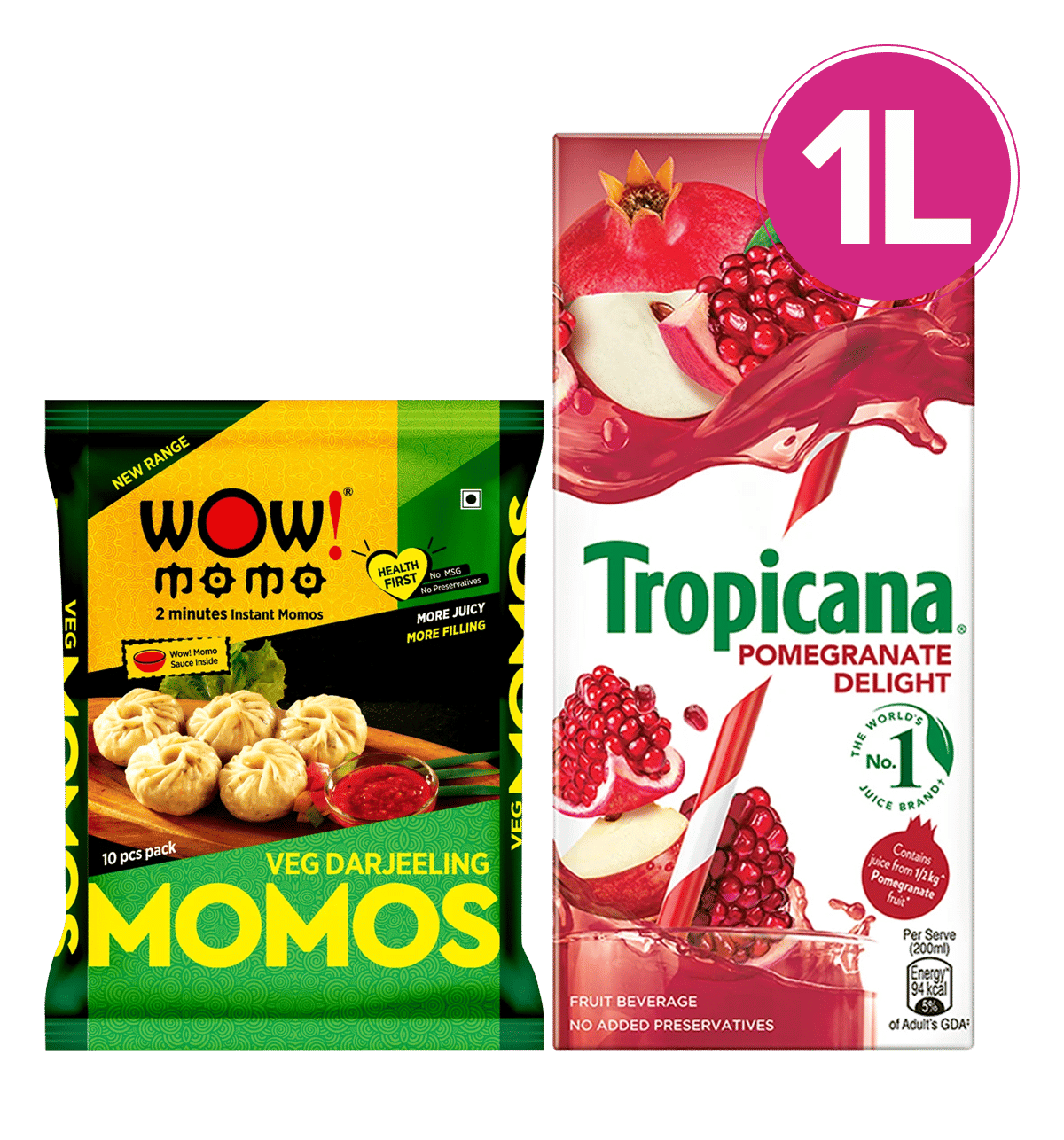 Buy Wow! Momo Wow! Veg Darjeeling Momos & Pomegranate Delight Juice ...