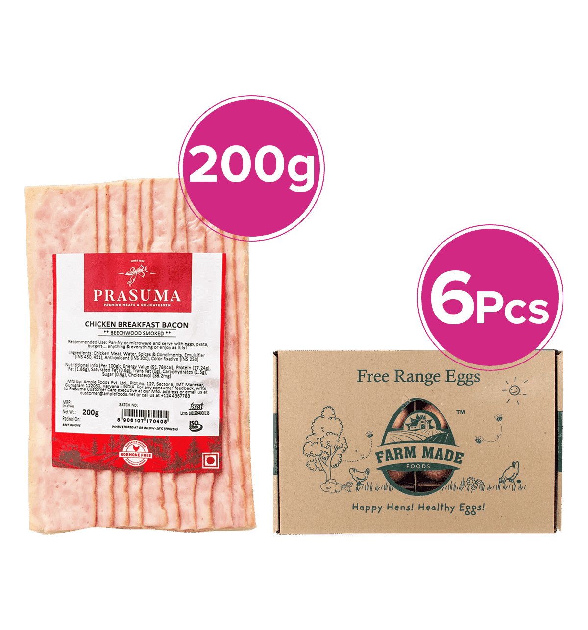 Buy Prasuma Prasuma Chicken Breakfast Bacon 200Gm & Farm Made Foods ...
