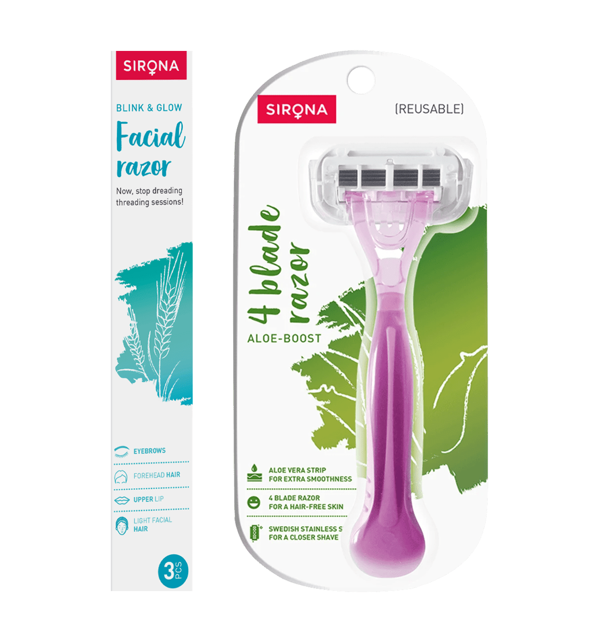 Buy Sirona Hygiene Sirona Blink and Glow Face Razor for Women & Hygiene ...