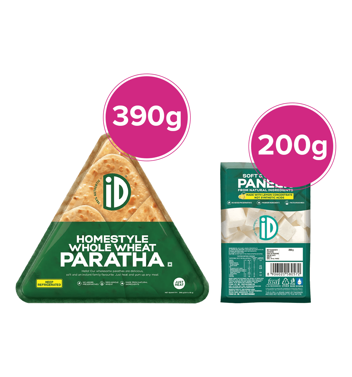 Buy Id Fresh Homestyle Whole Wheat Paratha 390 Gm & Id Fresh Soft ...