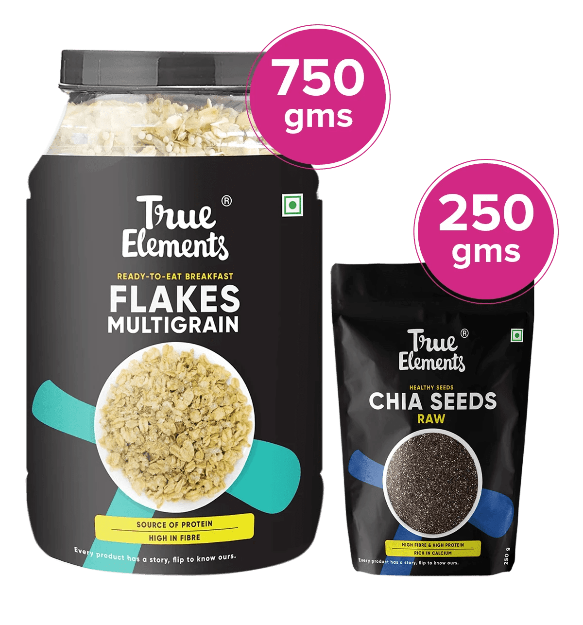 Buy True Elements True Elements Multigrain Flakes & Raw Chia Seeds ...
