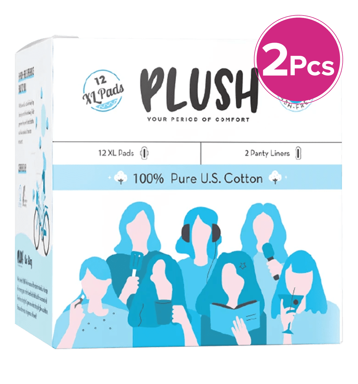 Buy Plush Plush XL Sanitary Pads for Rash Free Periods Box 24 pieces ...
