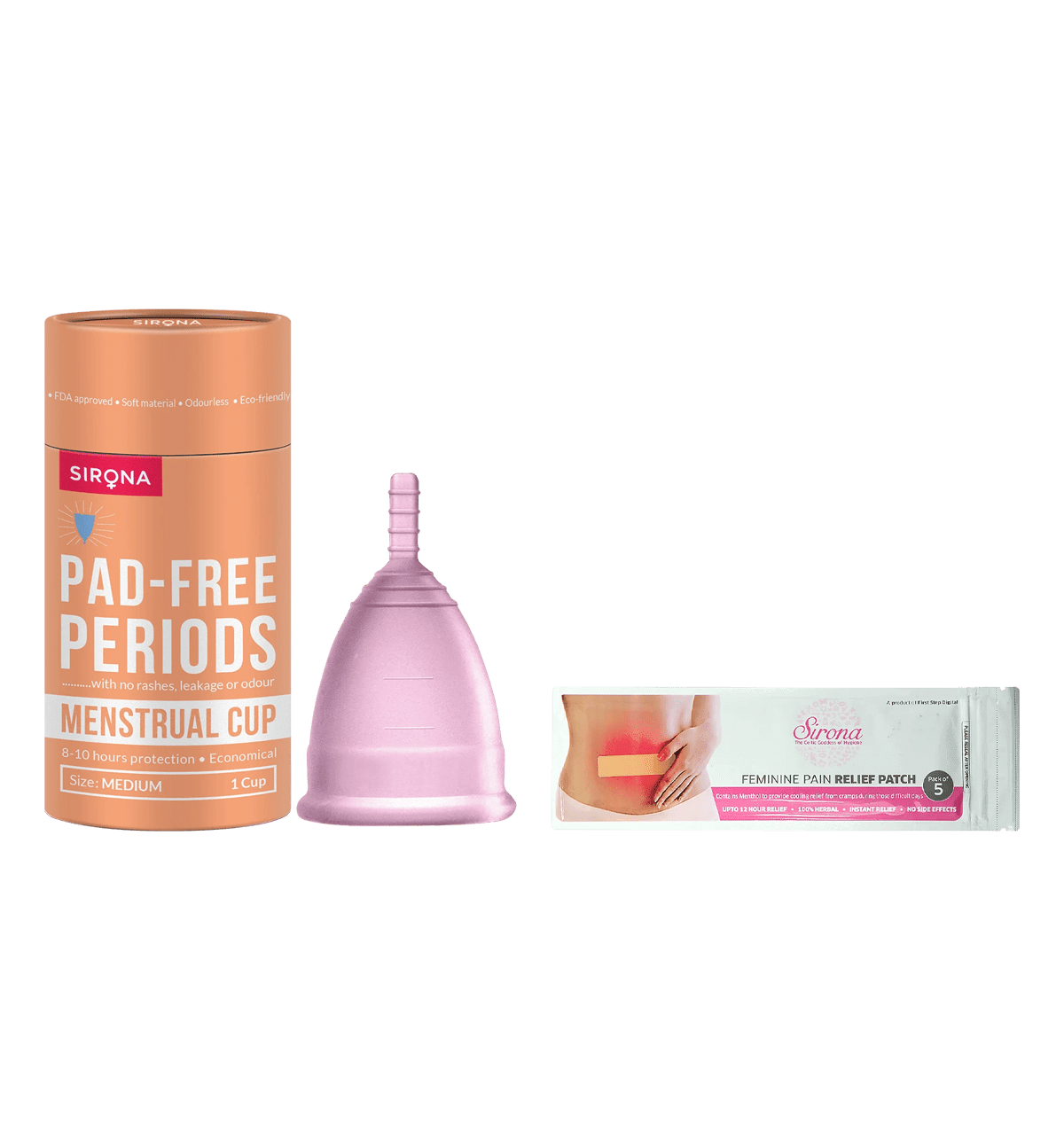 Buy Sirona Hygiene Reusable Menstrual Cup & Herbal Period Pain Relief ...