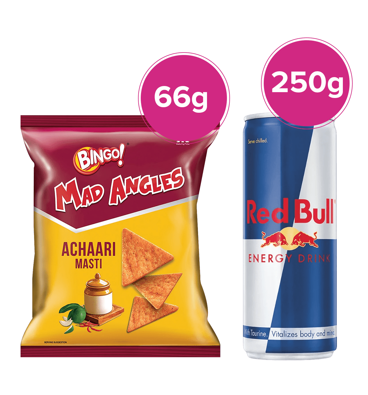 Buy Red Bull Energy Drink & Bingo Mad Angles Achari Masti Combo Online ...