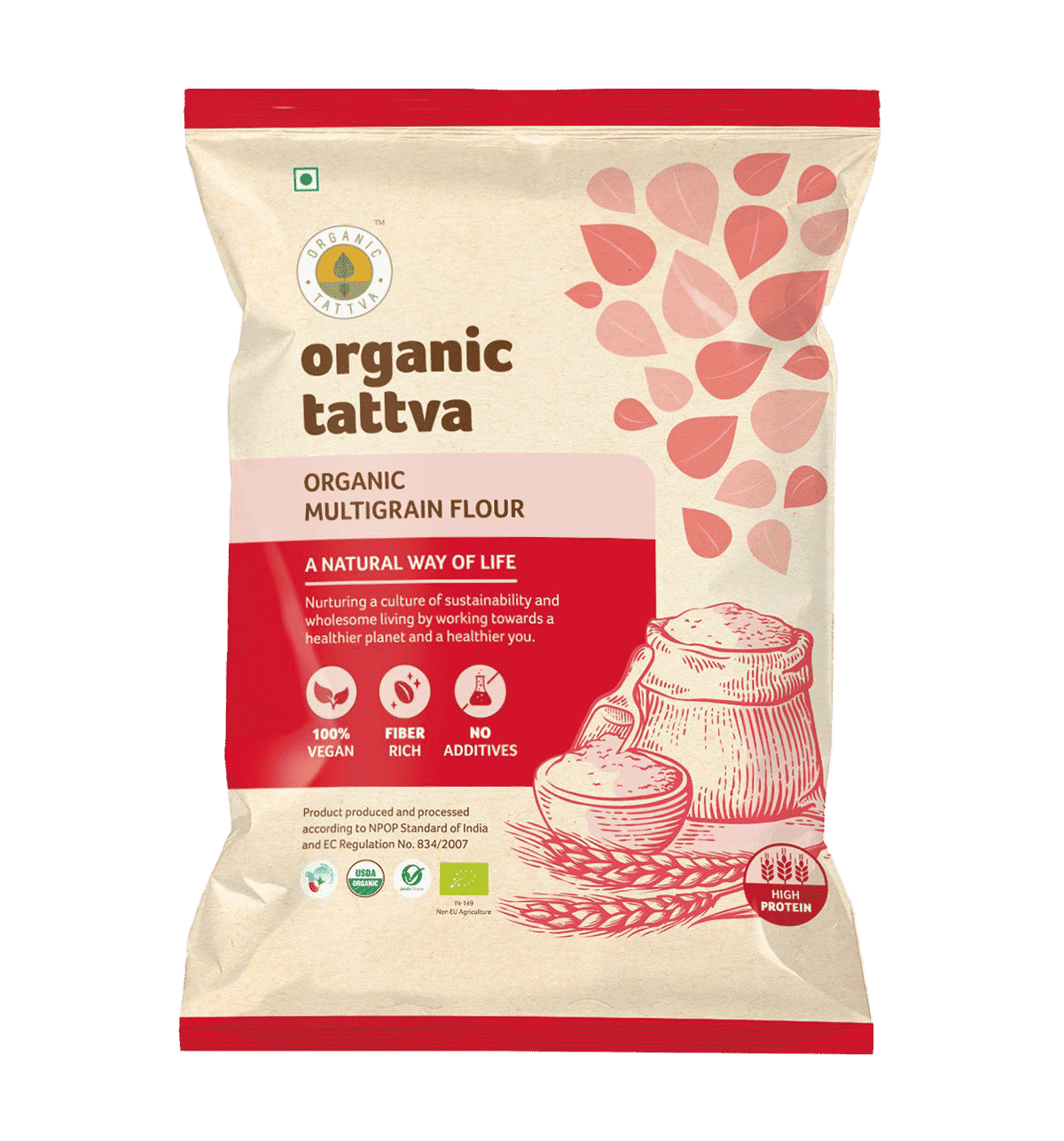 Buy organic tattva organic tattva Multigrain Atta 5 kg Online At Rs ...