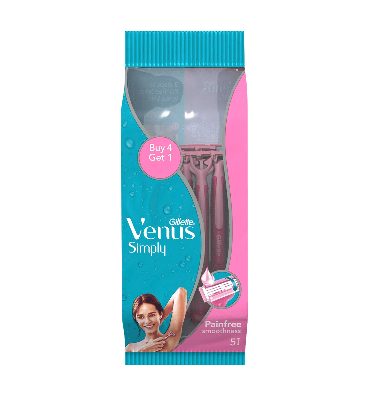 Buy Gillette Gillette Simply Venus Pink Hair Removal Razor - Buy 4 Get ...