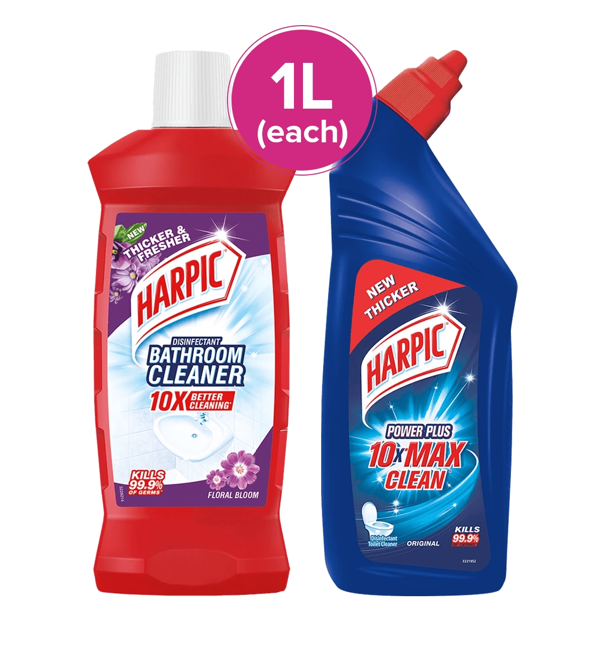 Buy Harpic Power Plus Toilet Cleaner Liquid Original & Bathroom Cleaner Liquid Floral Combo 1 ...