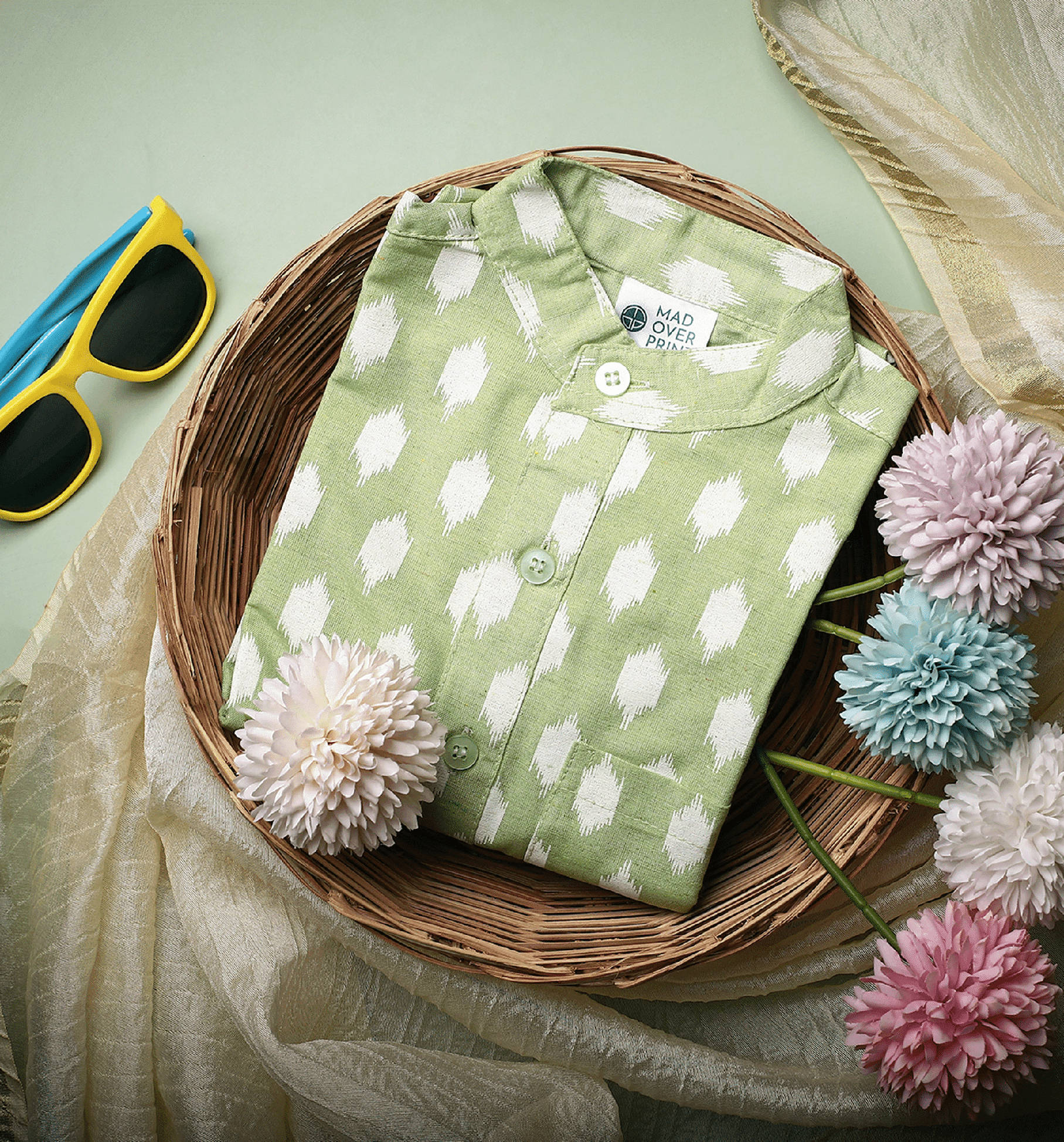 Buy Mad Over Print Mad Over Print Pista Kids Boy Kurta- 8-9yrs 1 Piece ...