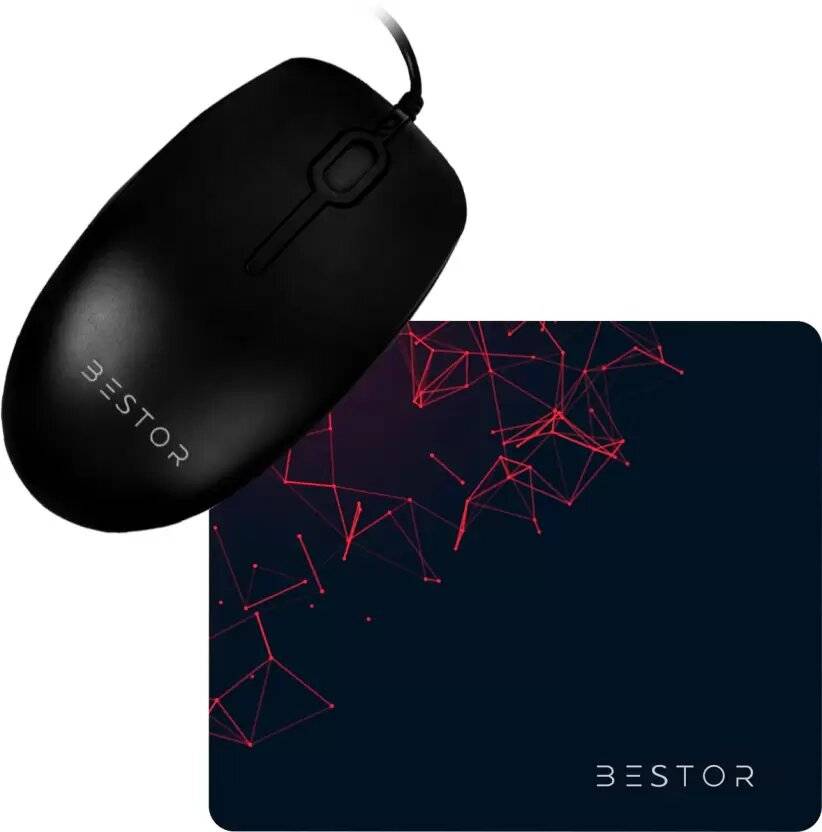 Buy Bestor Bestor Comfy Optical Wired Mouse with Gaming Mouse Mat Base ...