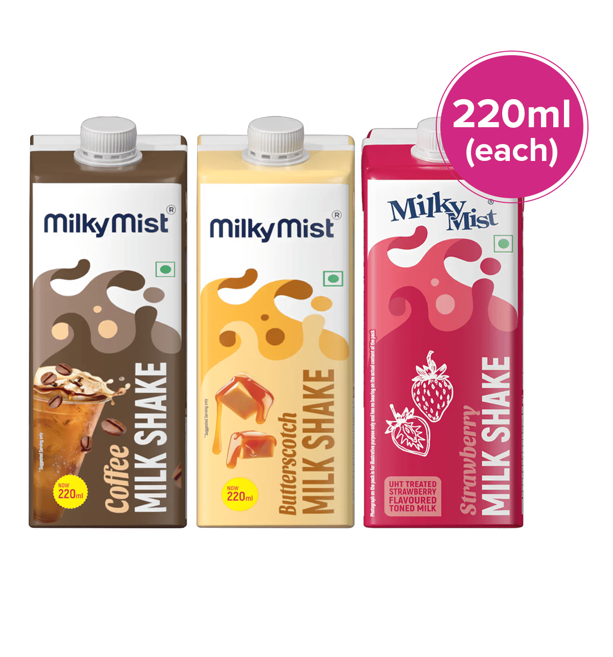 Buy Milky Mist's Combo of Milkshake Coffee,Butterscotch,Strawberry 1 ...