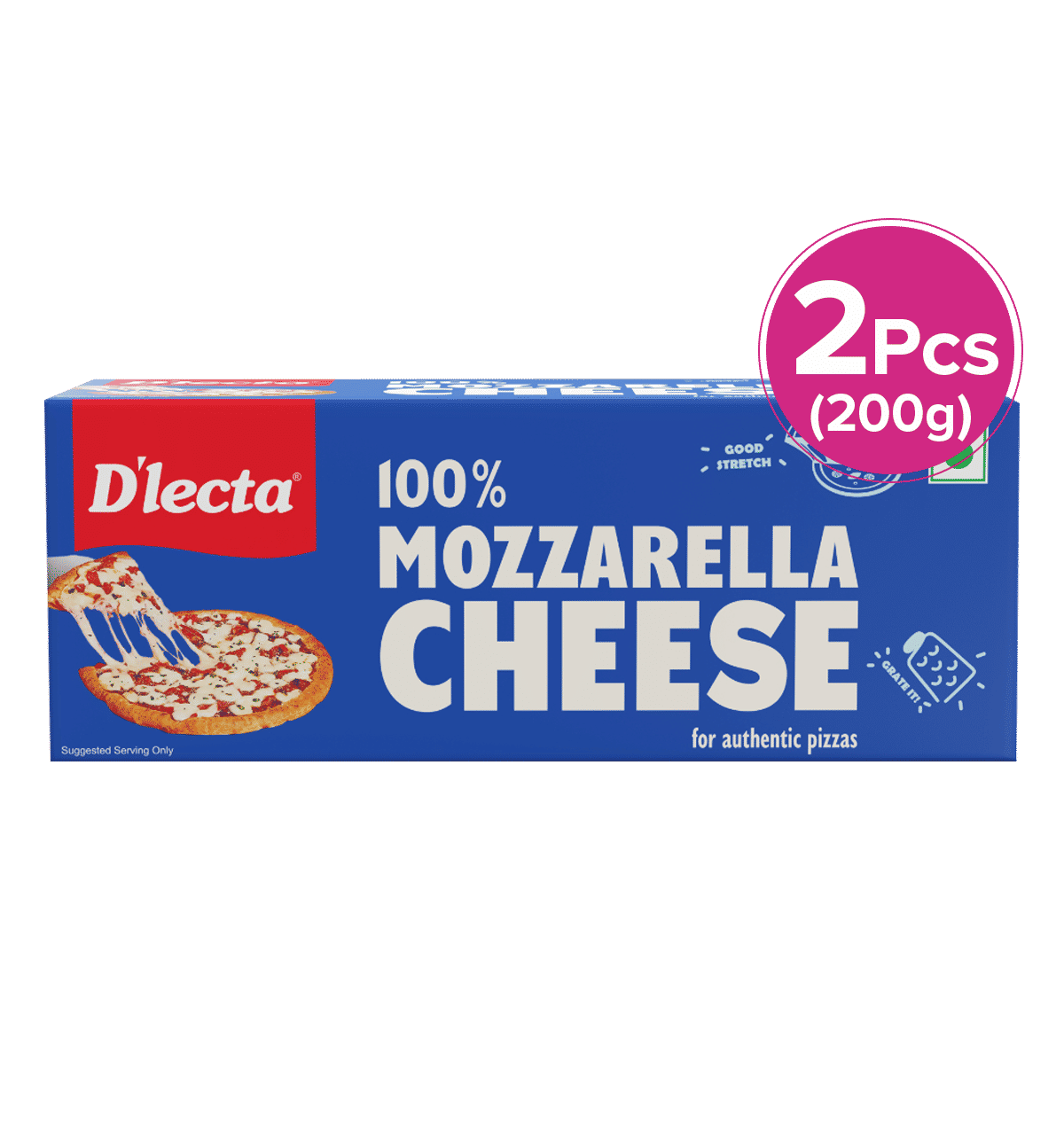 Buy D'lecta D'lecta 100% Mozzarella Cheese Block 2 pieces Online At Rs ...