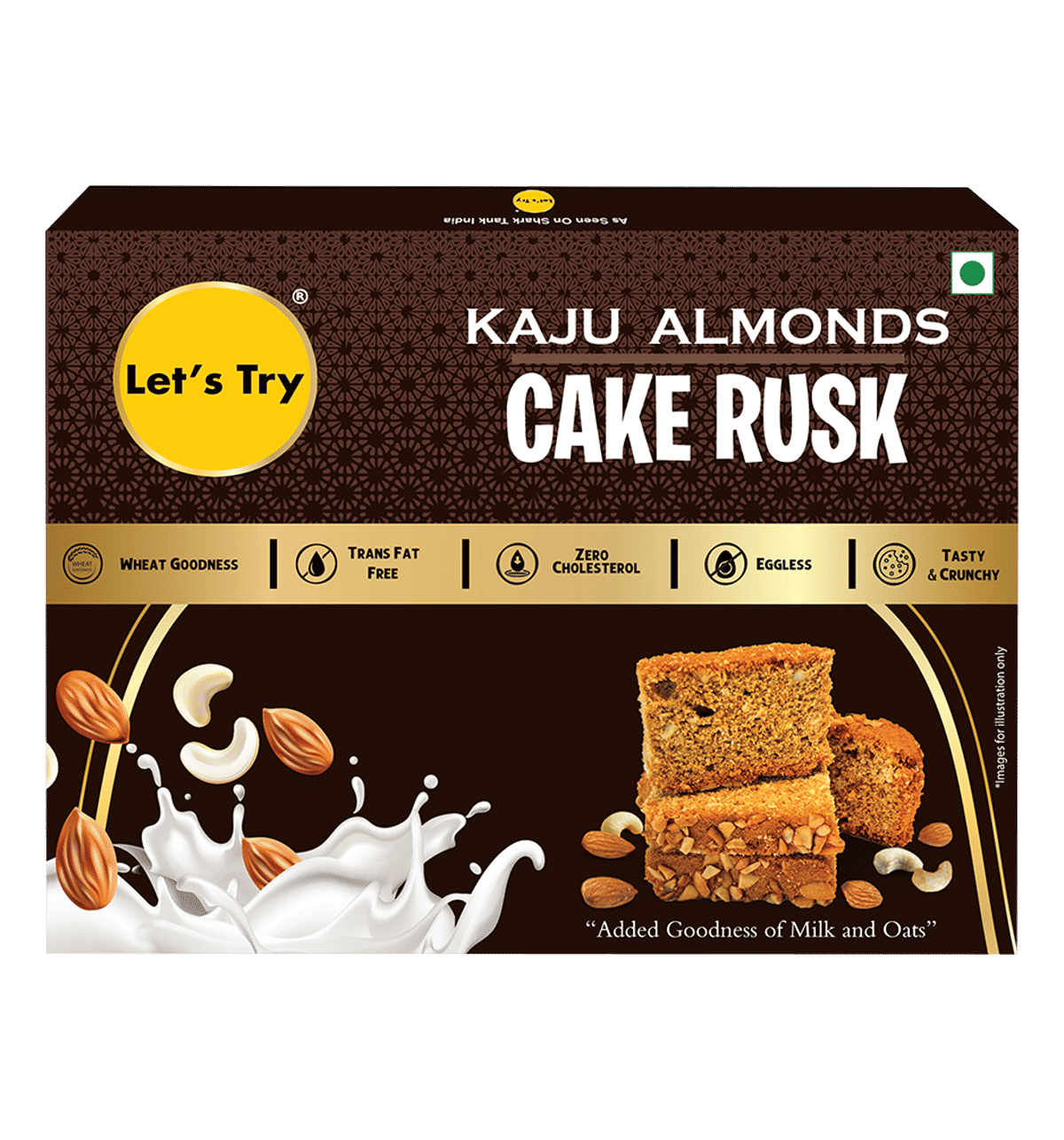 Buy Let's Try Let's Try Almond Kaju Cake Rusk 200 g Online At Rs. 220 ...