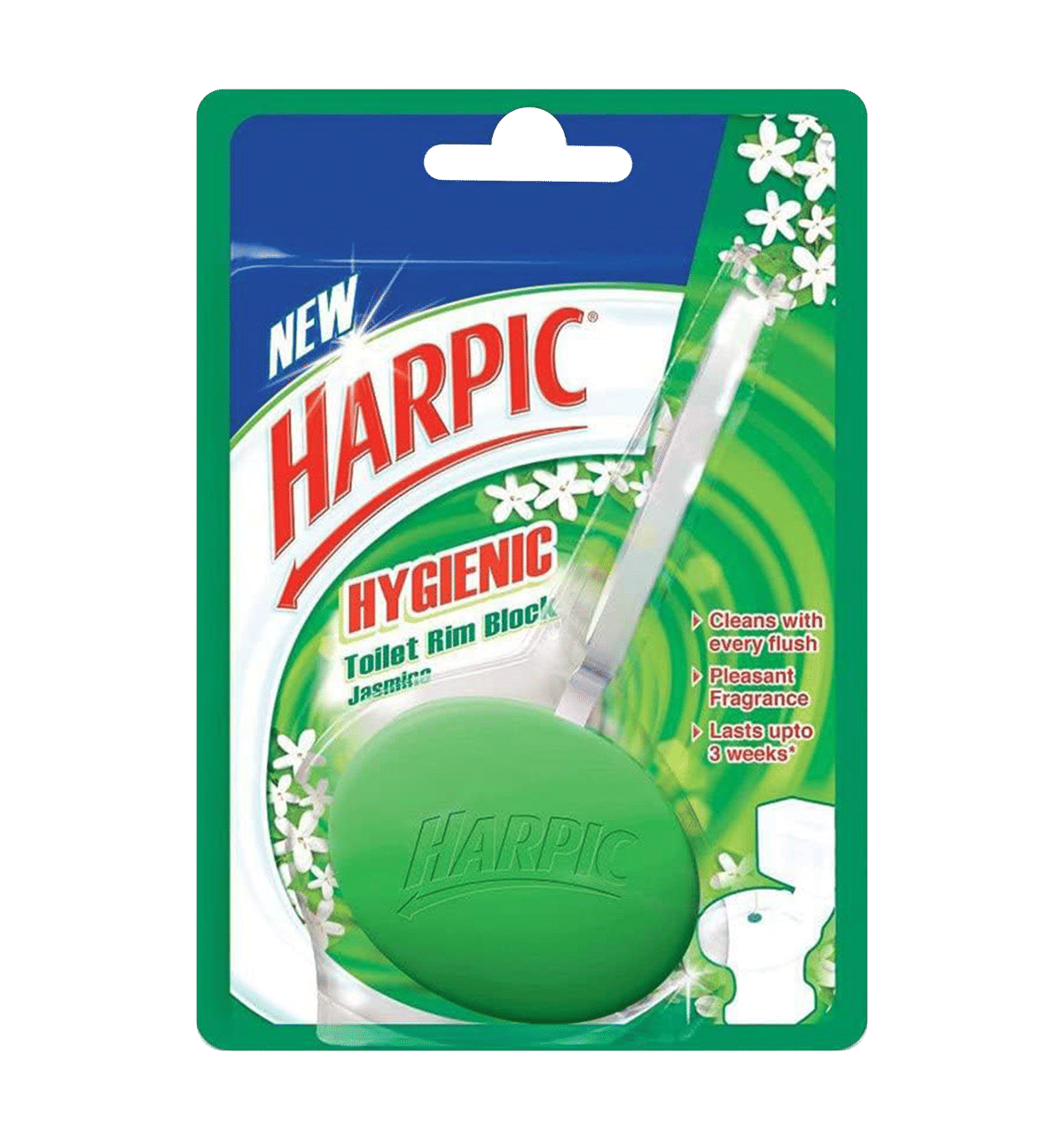Buy Harpic Hygienic Toilet Cleaner Rim Block (Jasmine) Online (26 g x 2 ...