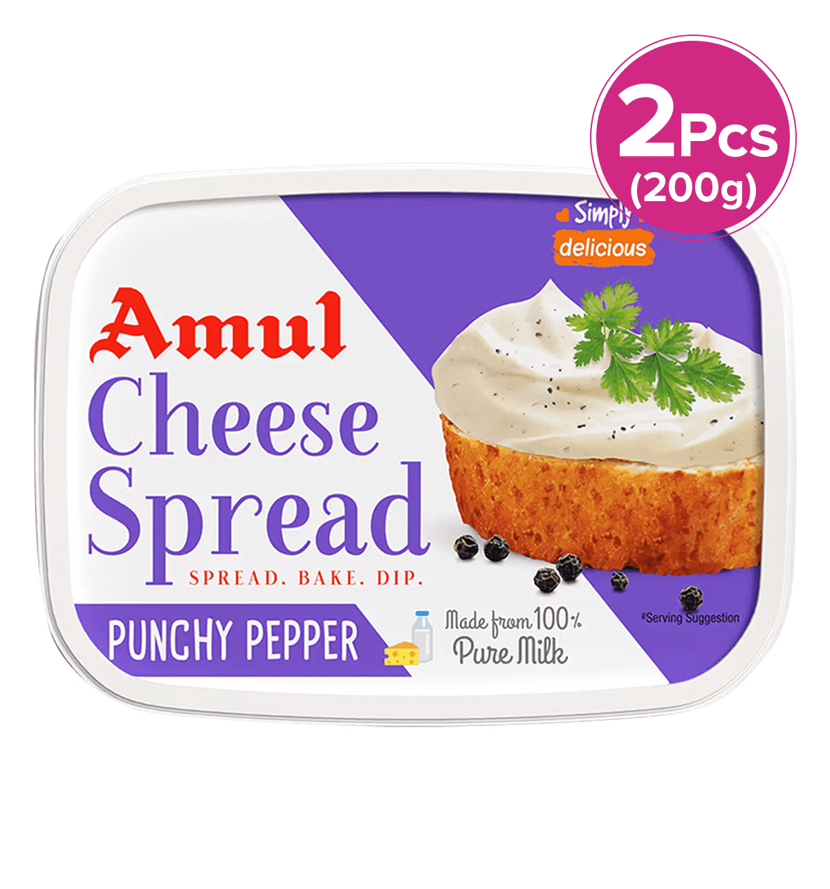 Buy Amul Cheese Spread Pepper Online (2 pieces) At Best Price