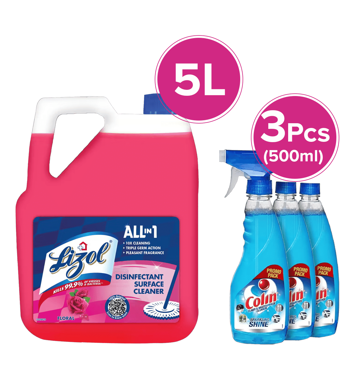 Buy Lizol Lizol All in 1 Disinfectant Surface Cleaner (Floral)+ Colin ...