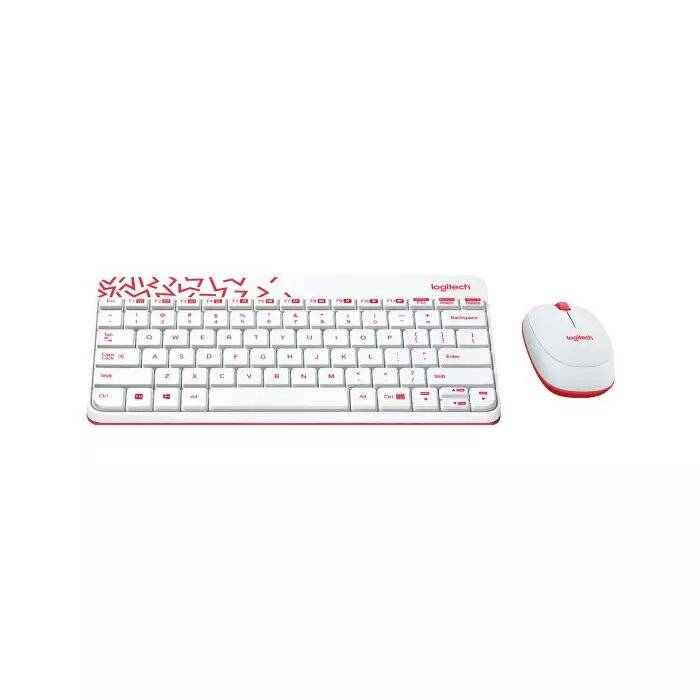 Buy Logitech MK240 Keyboard and Mouse Combo, Wireless (White & Red ...