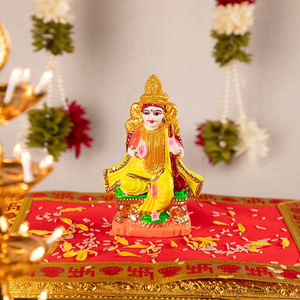 Buy Quace Quace 6 Inch Saraswati Terracotta Idol 1 Piece Online At Rs ...