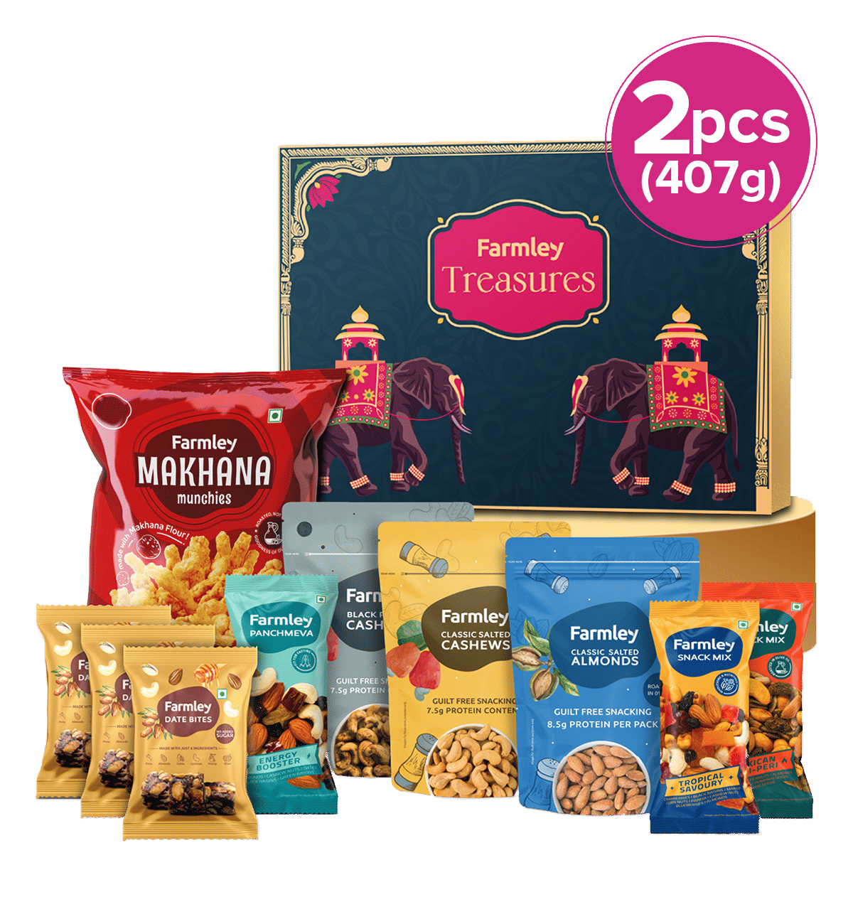 Buy Farmley Farmley Treasures Dry Fruit Gift Box 2 pieces Online At Rs ...