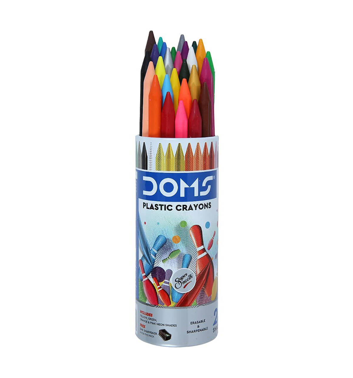 Buy Doms Doms Round Plastic Crayons Pack of 28 1 pack Online At Rs. 100 ...