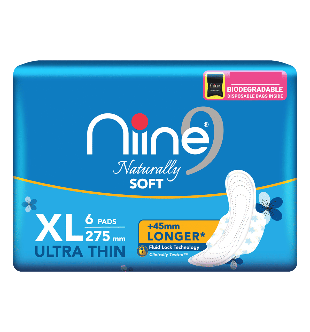 Buy Niine Niine Naturally Soft Ultra Thin XL Sanitary 6 Pads with Free ...