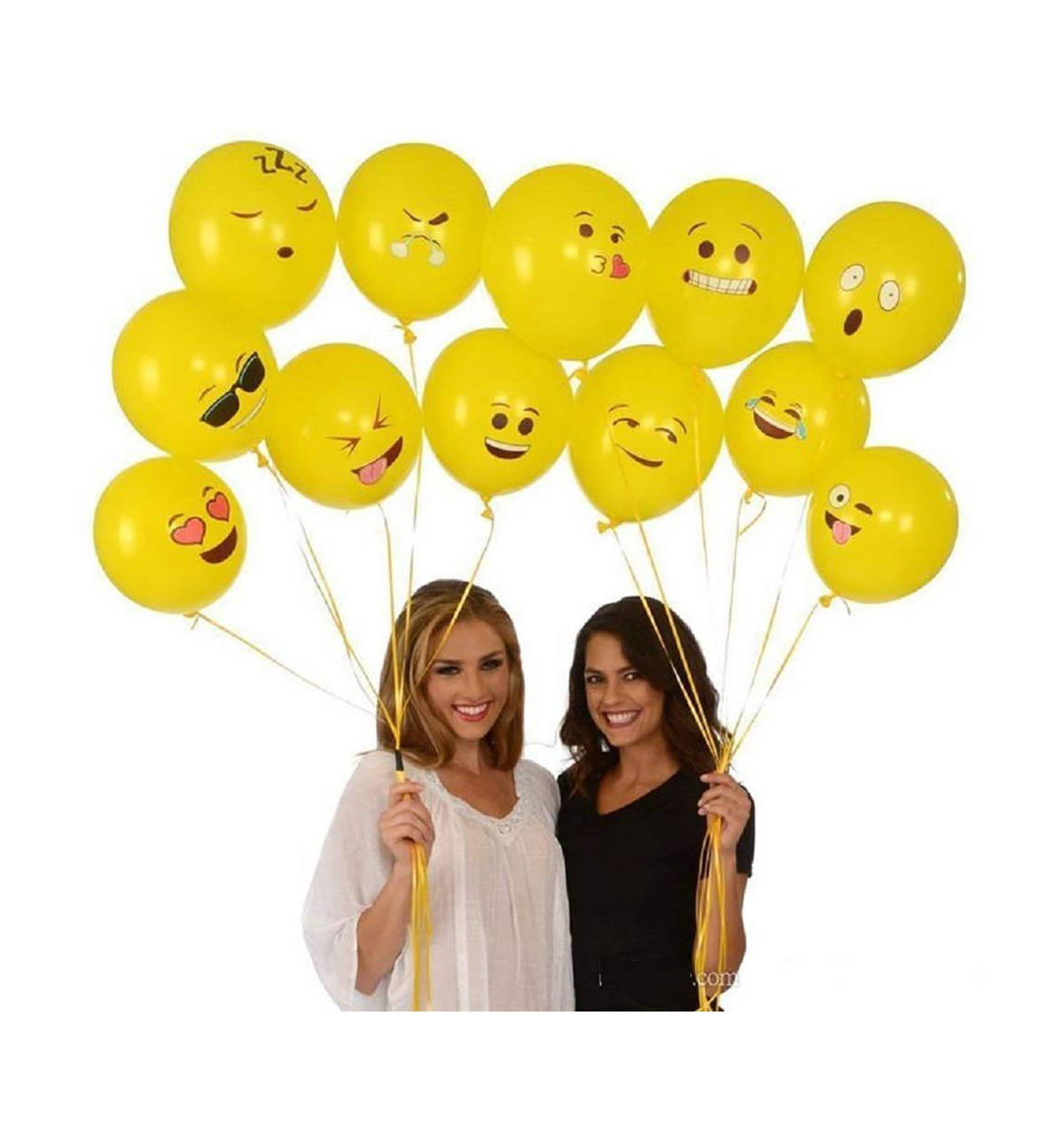 Buy Party Propz 25 Pcs Yellow Emoji Printed Face Expression Balloons ...