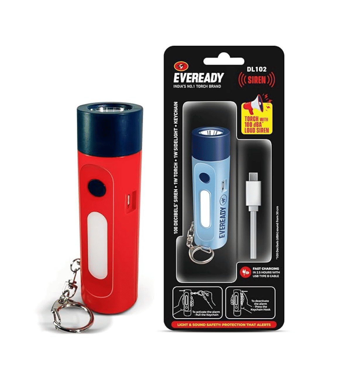 Buy Eveready Eveready Siren Dl102 Rechargeable Torch, 1W Torch 1 Piece ...