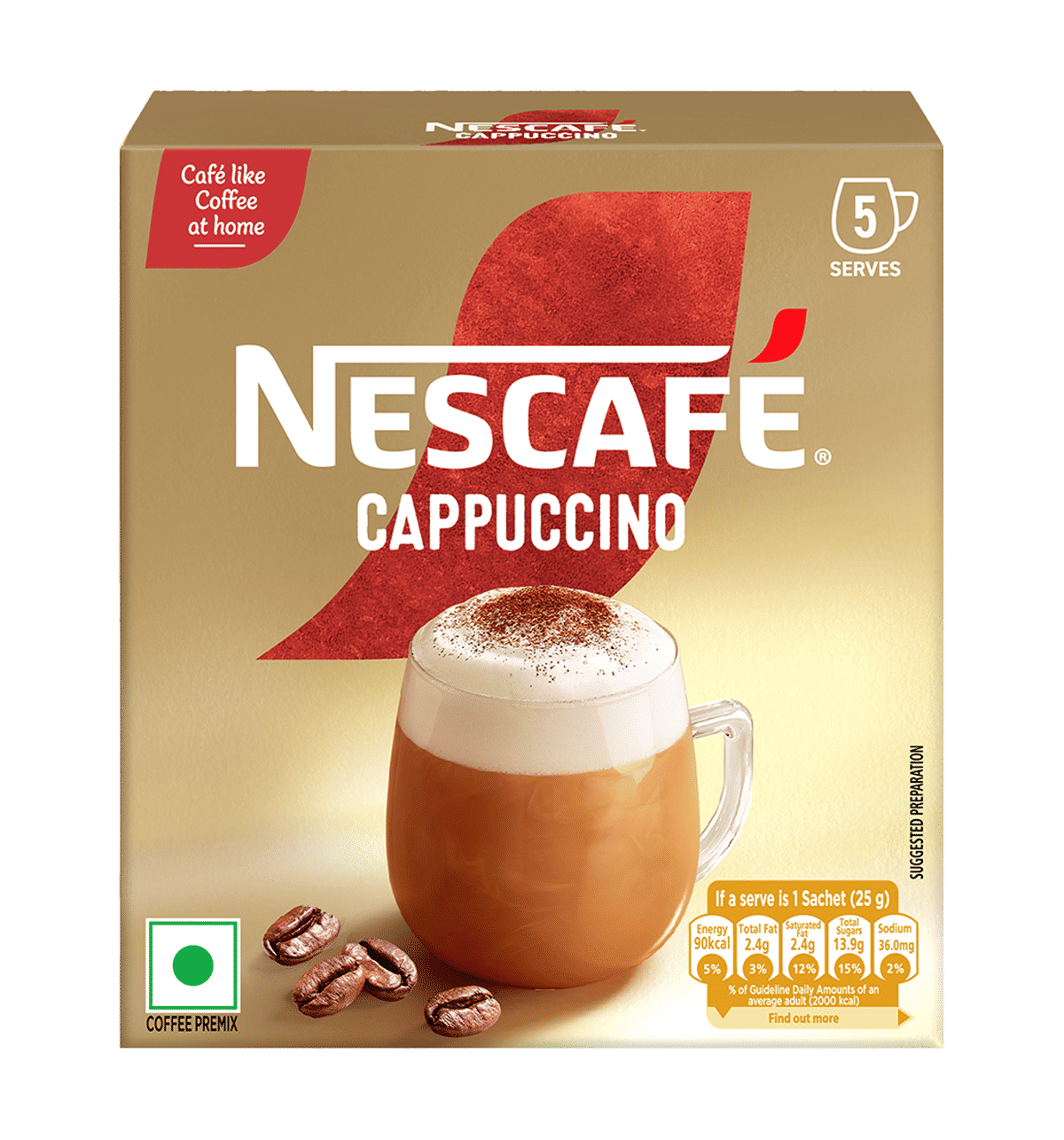Buy Nescafe Cappuccino Instant Coffee Premix Online (2 pieces) At Best ...