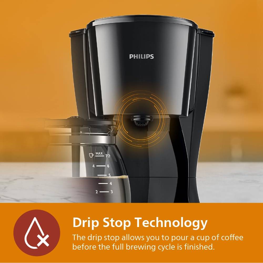 Buy Philips HD7432/20 7 Cups Coffee Makers, 600ml (Black) undefined ...
