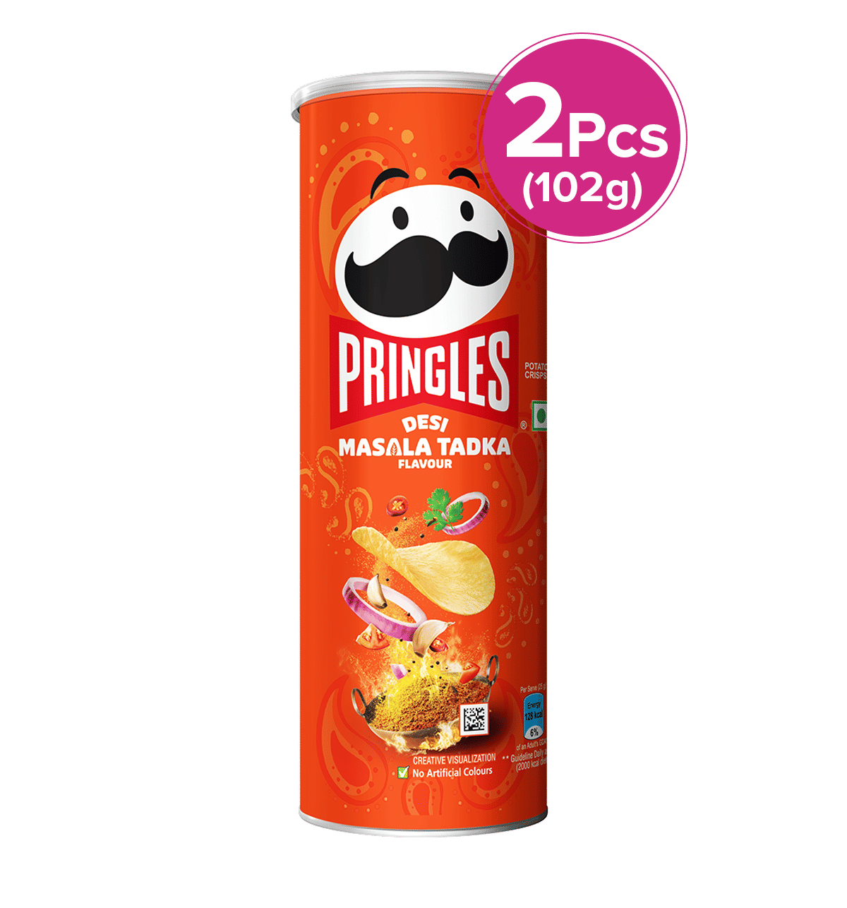 Buy Pringles Pringles Potato Chips Desi Masala Tadka Flavour 2 pieces ...