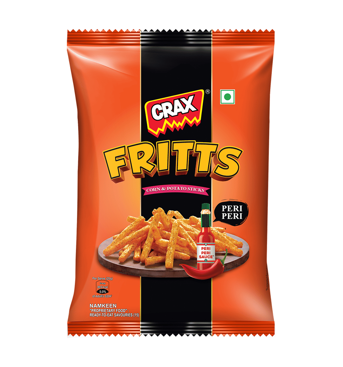 Buy Crax Crax Fritts Peri Peri Corn & Potato Sticks 82 g Online At Rs ...