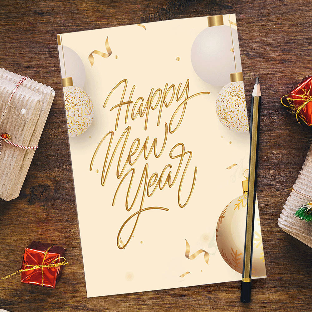 Buy Mad Over Print Mad Over Print New Year Wishes Greeting Card 1 Piece ...