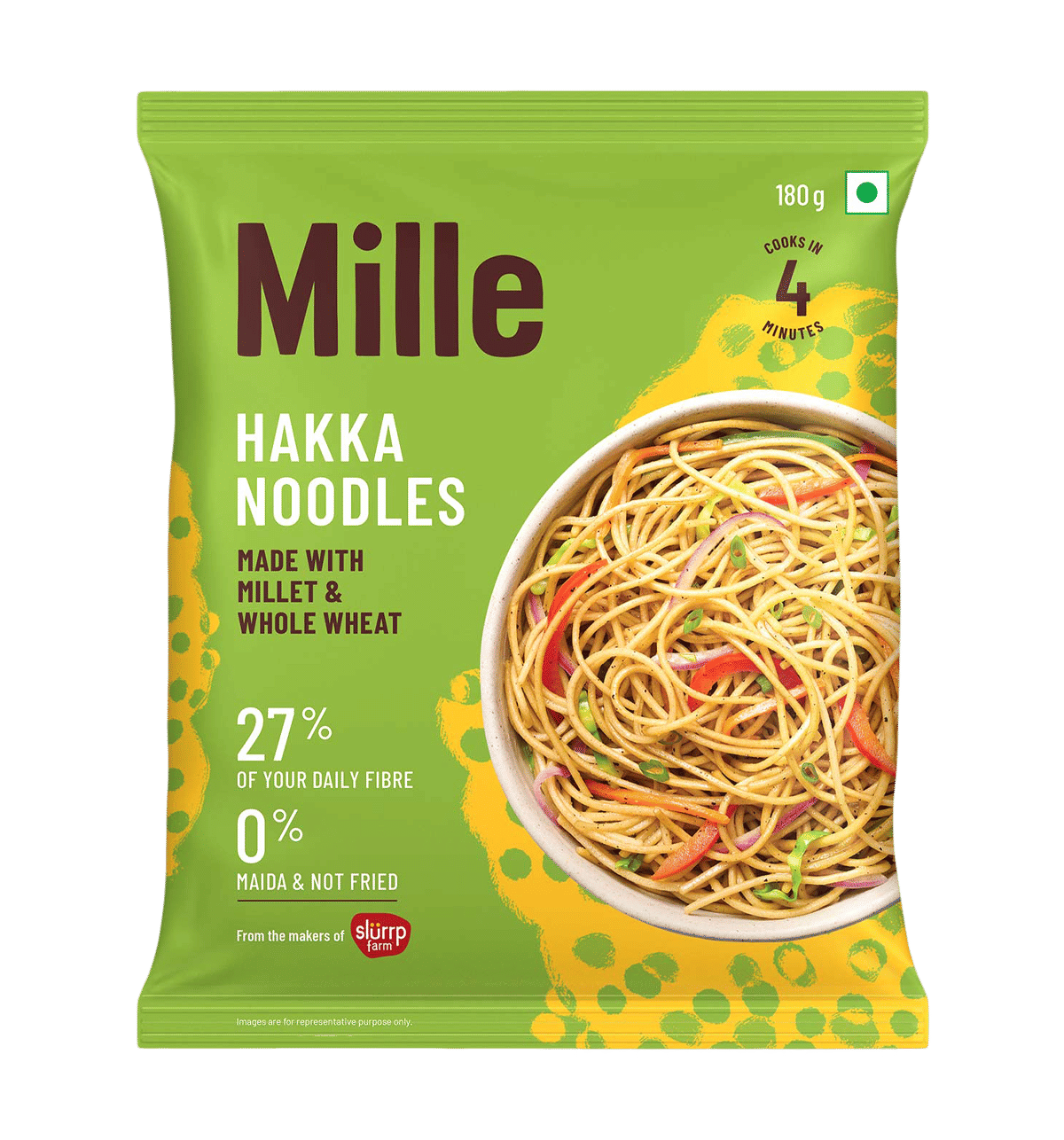 Buy Millé Zero Maida Hakka Noodles Made With Millet & Whole Wheat | Not ...