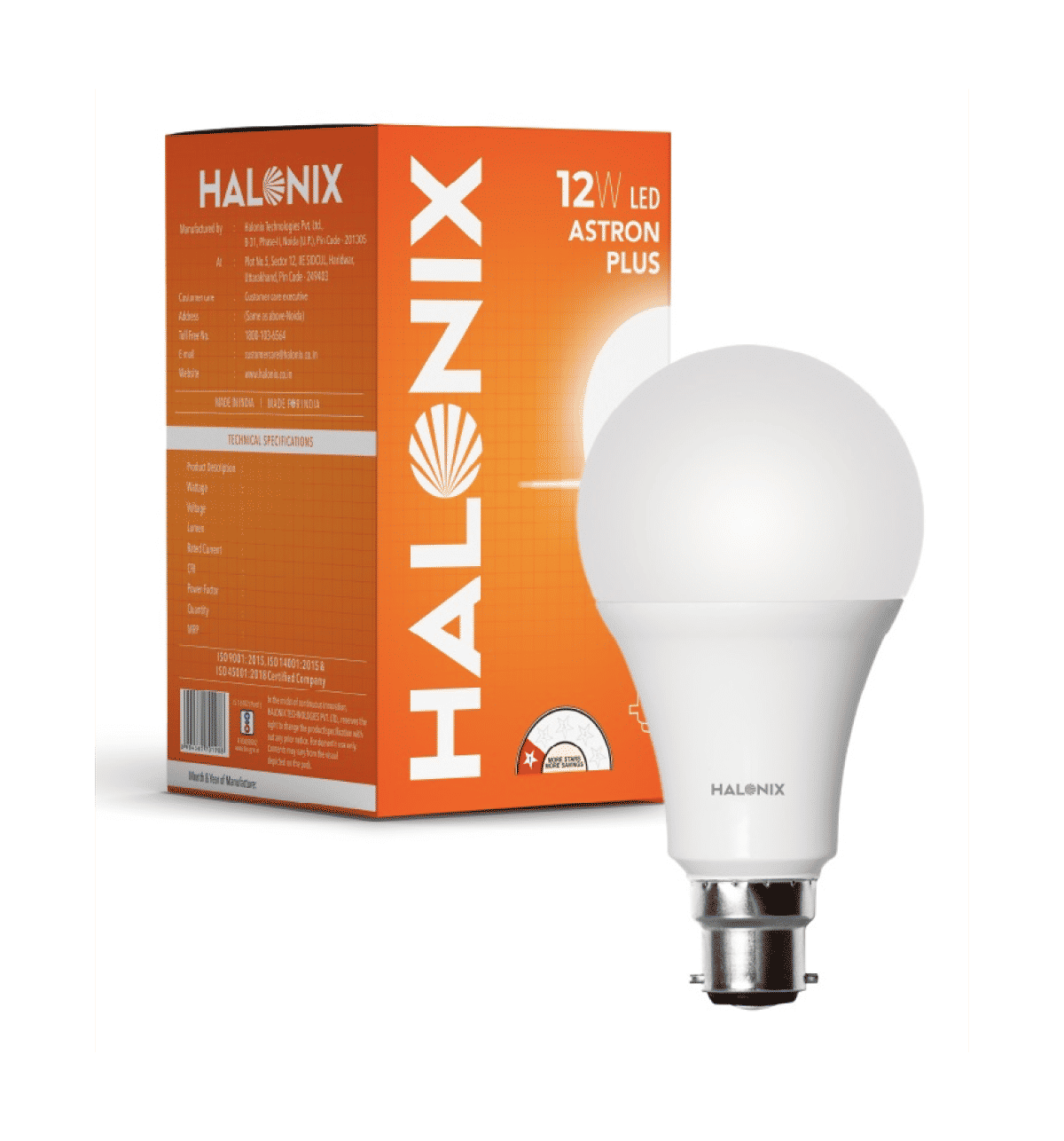 Buy Halonix 12-Watt LED Bulb Astron Plus Base B22 (Cool Day Light ...