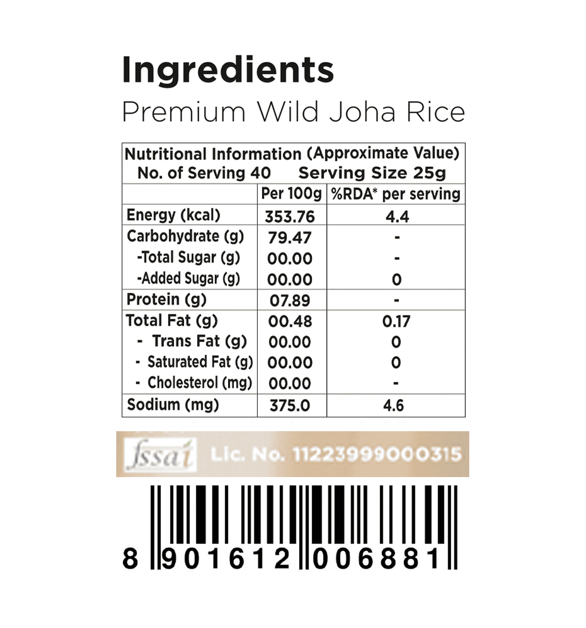 Buy Delight foods Premium Wild Joha Rice Online () At Best Price