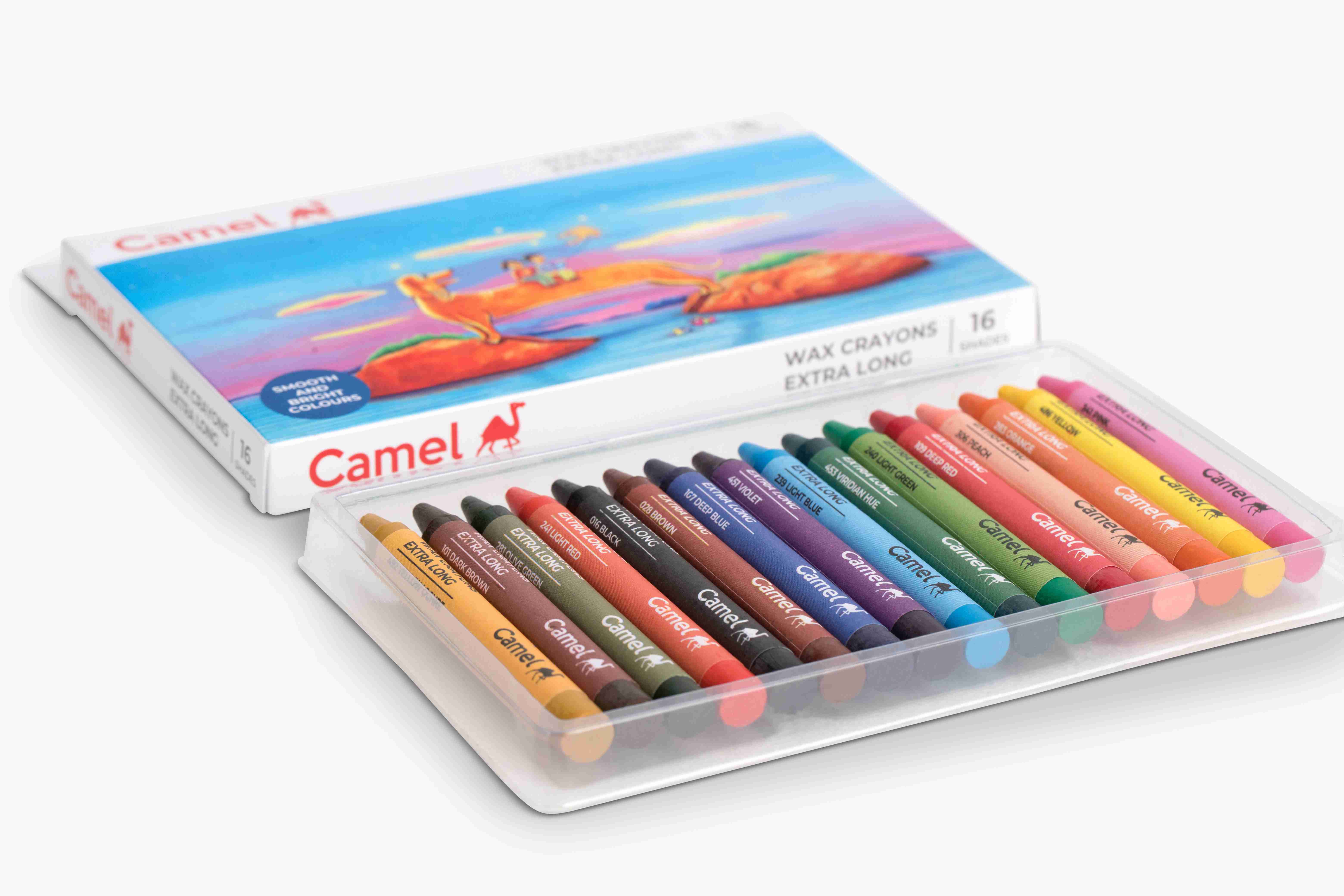 Buy Camel 16 Shades Extra Long Wax Crayons, Assorted undefined Online ...