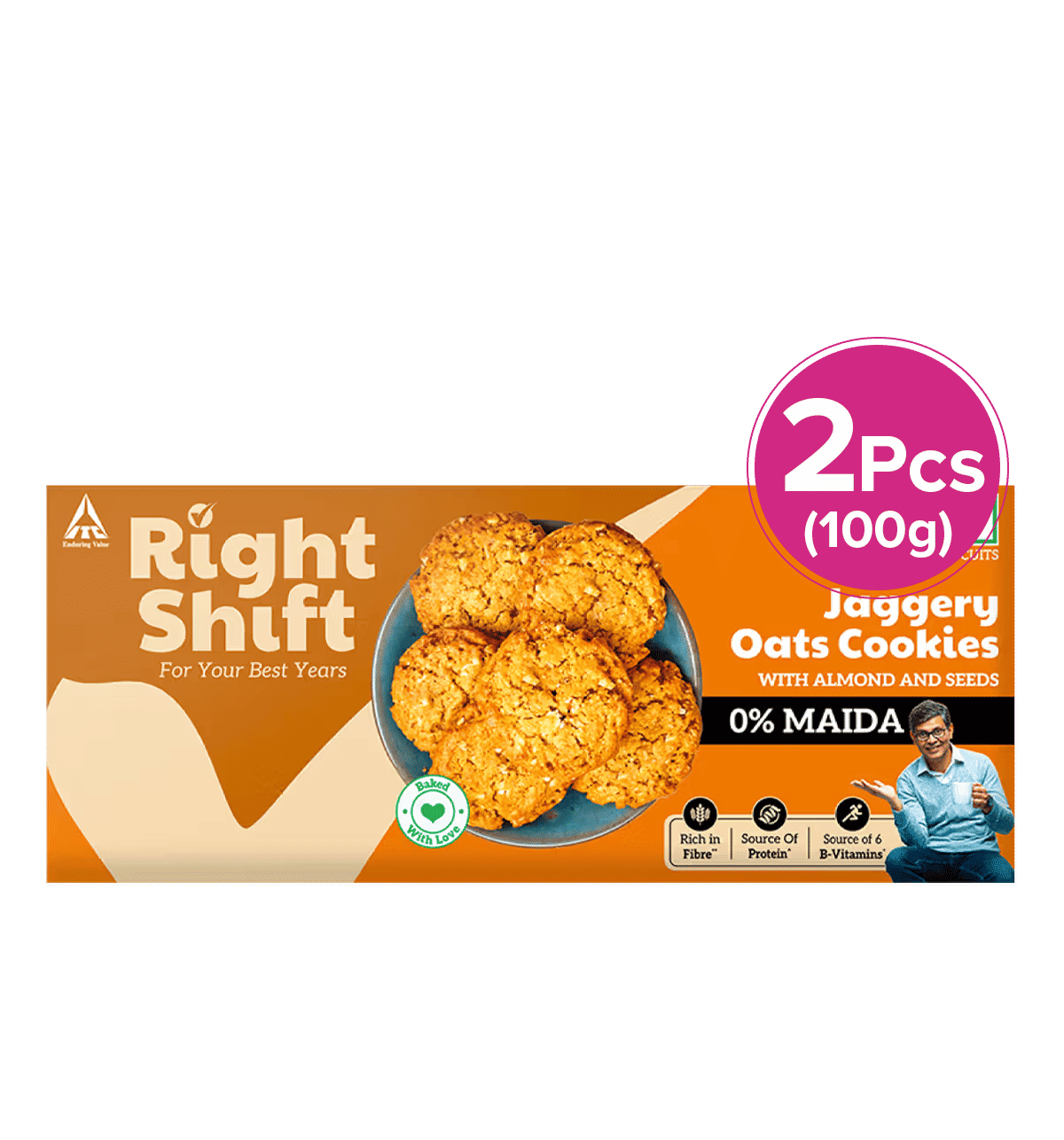 Buy Right Shift Right Shift Jaggery Oats Cookies, With almond and seeds ...