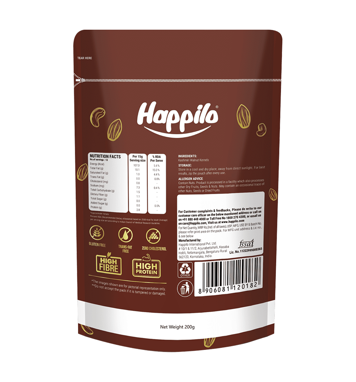 Buy Happilo Premium 100% Natural Kashmiri Walnut Kernels Online () At ...