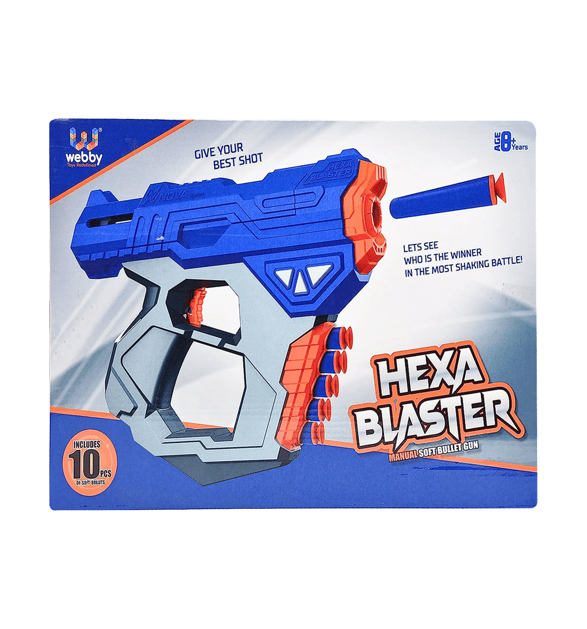 Buy Webby Soft Bullet Gun Toy With 10 Safe Soft Foam Bullets Shooting ...