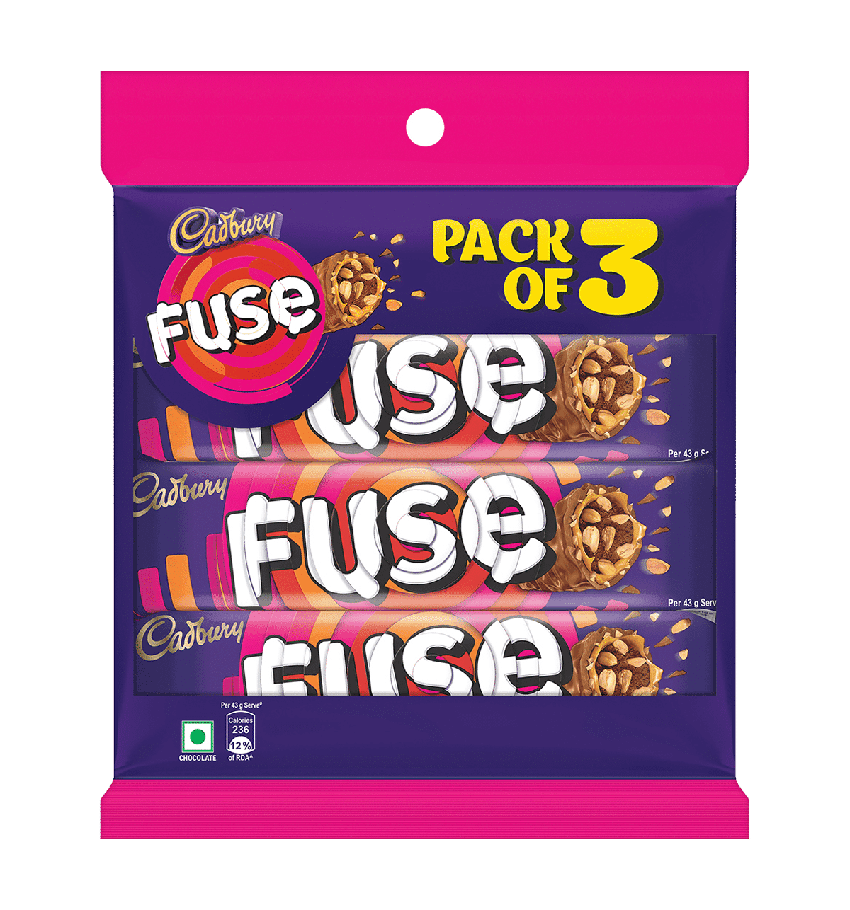 Buy Cadbury Cadbury Fuse Chocolate Bar Kitted 2 pieces Online At Rs ...