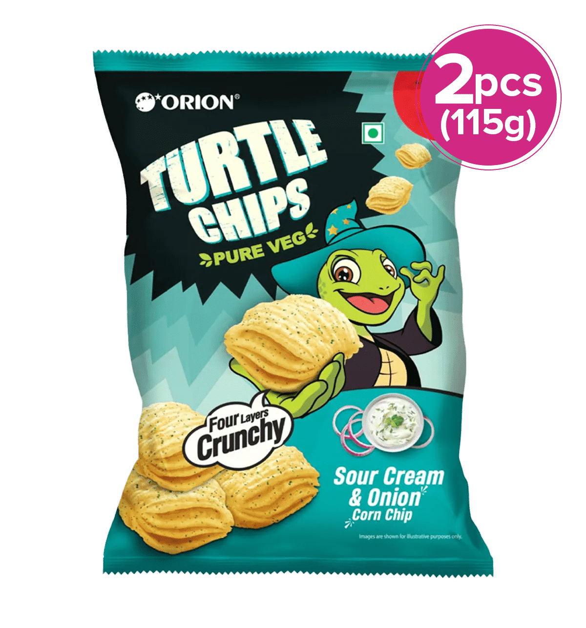 Buy Orion Orion Turtle Chips Korean Sour Cream & Onion Corn Chip 2 pieces Online At Rs. 200 ...