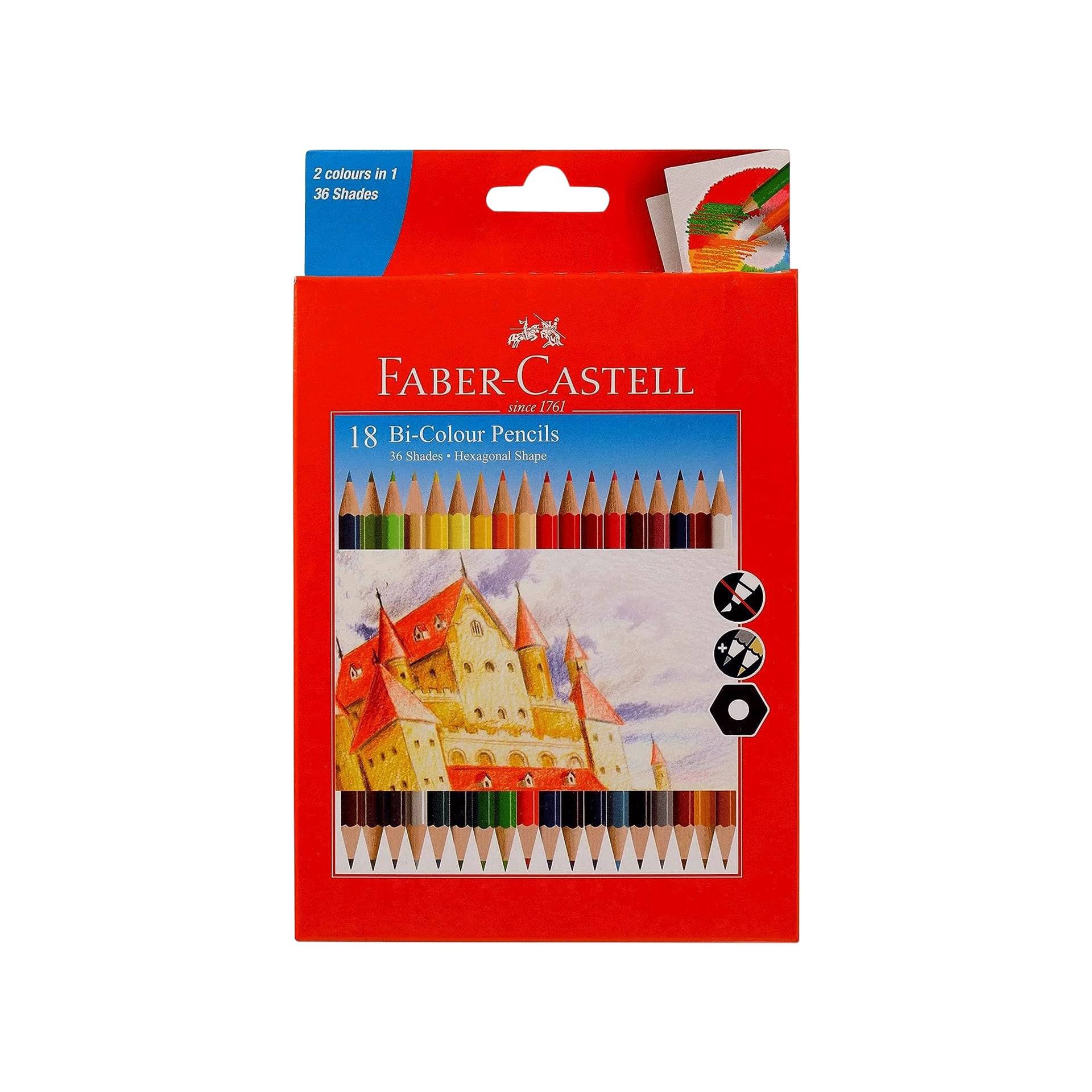 Buy Faber-Castell Bi-Color Pencil Set (Pack of 18) Online (1 pack) At ...