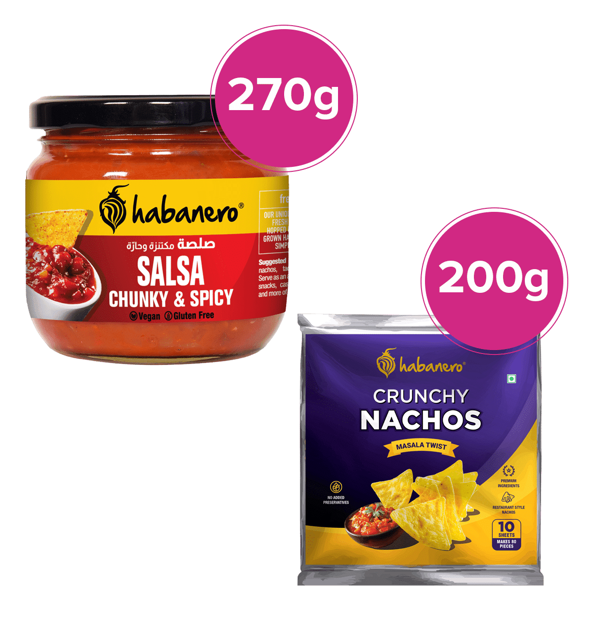 Buy Habanero Habanero Spicy salsa dip(270gm) & Crunchy Nachos(200gm) 1 ...